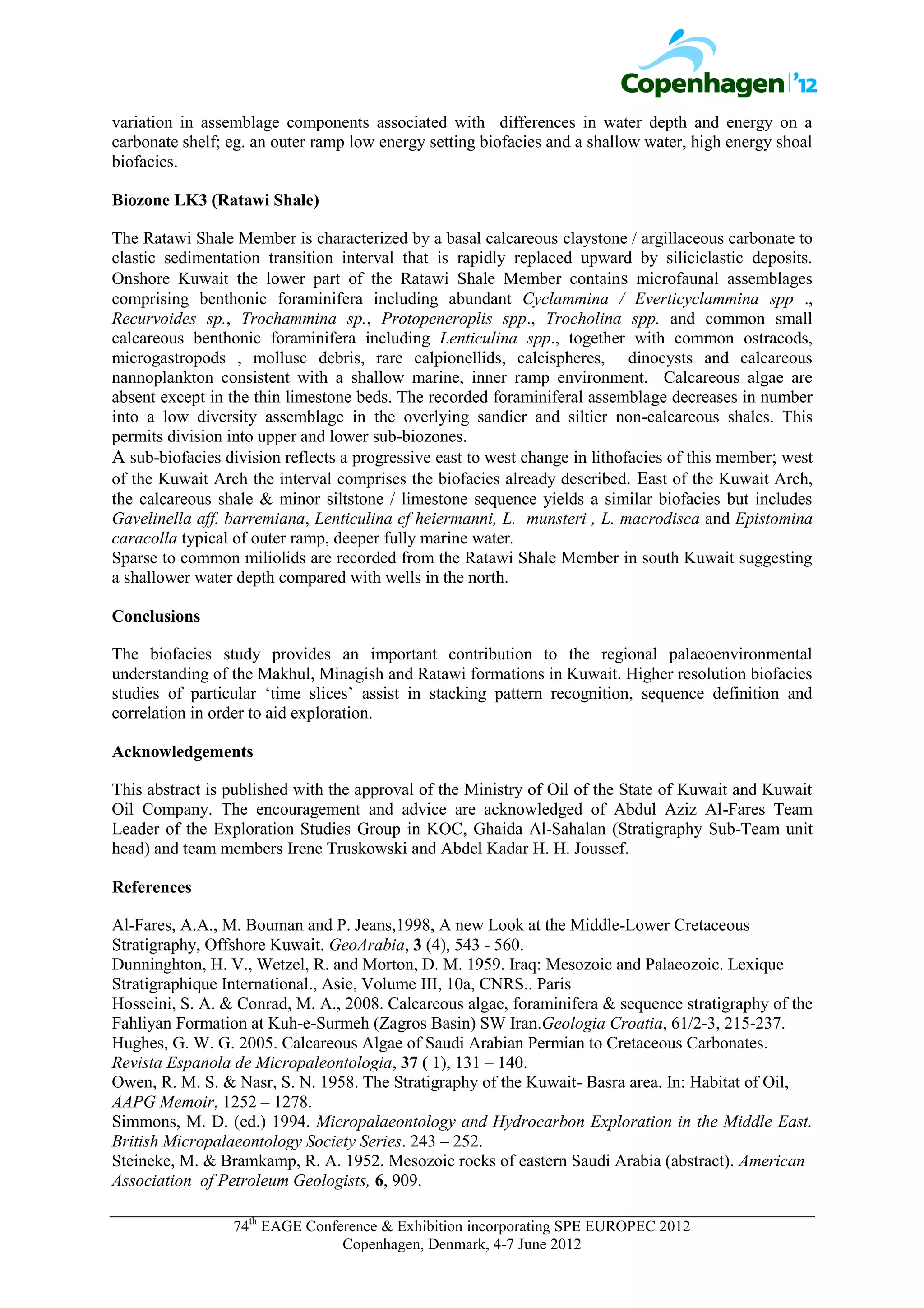 P053Biofacies, palaeoenvironments and stratigraphy of the Ratawi ...