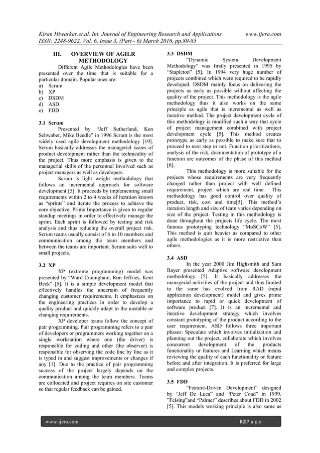 Comparative Analysis of Agile Software Development Methodologies-A Review | PDF