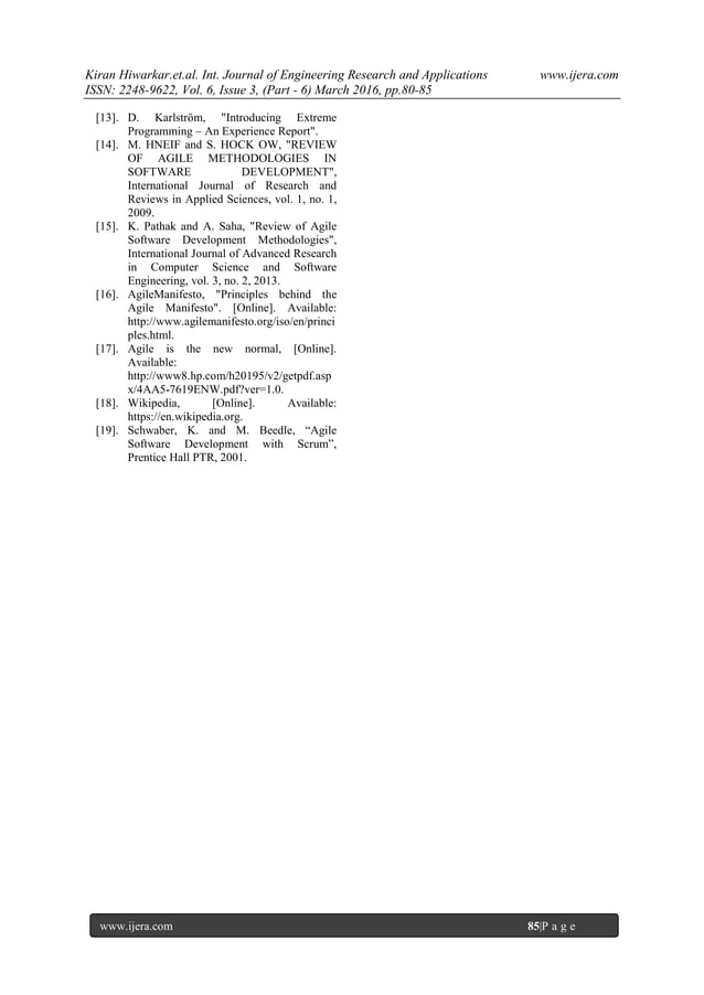Comparative Analysis of Agile Software Development Methodologies-A ...