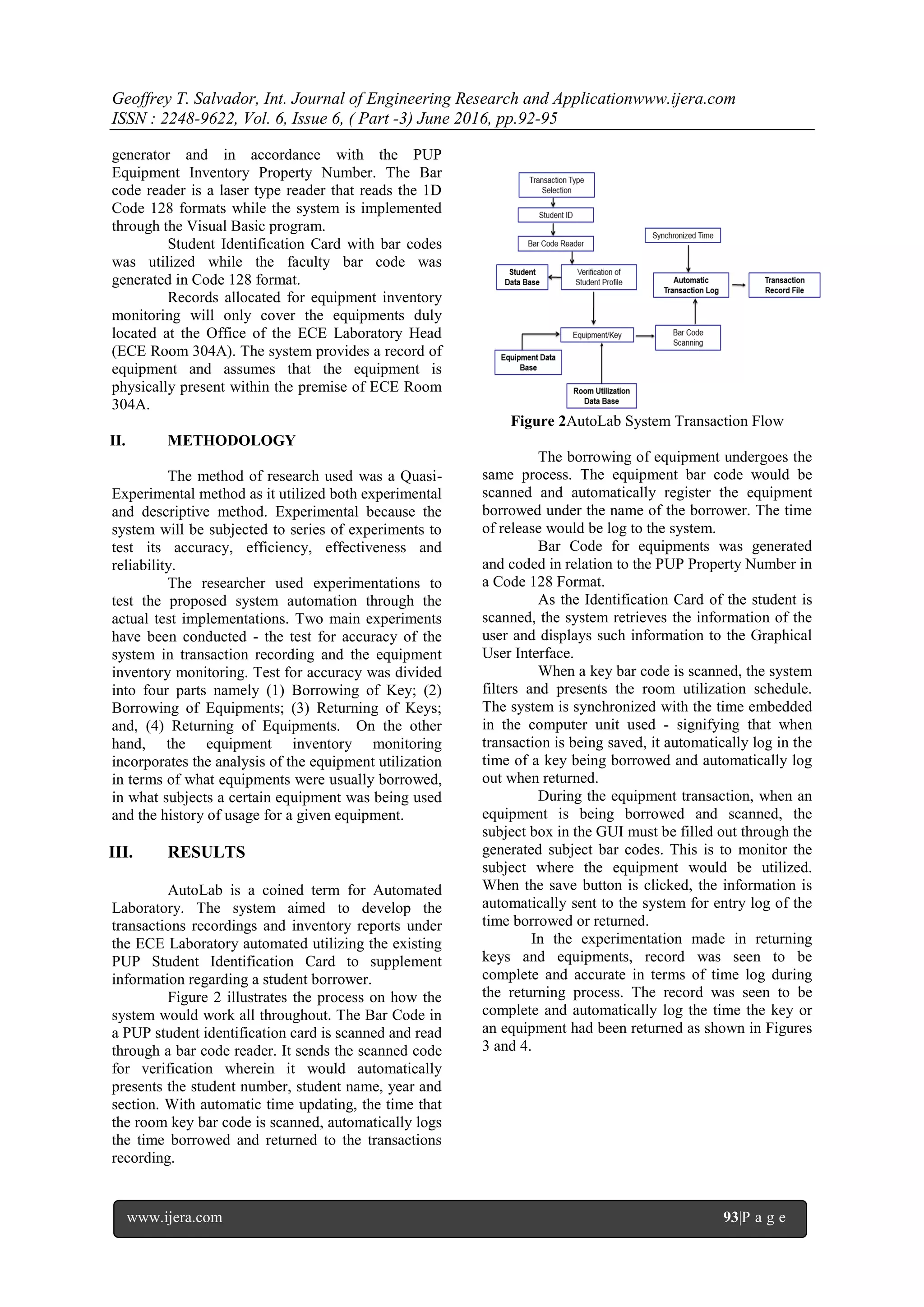 Equipment Inventory Management and Transaction Recording Using Bar Coding Scheme via VB6 | PDF