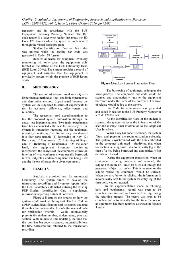 Equipment Inventory Management and Transaction Recording Using Bar Coding Scheme via VB6 | PDF