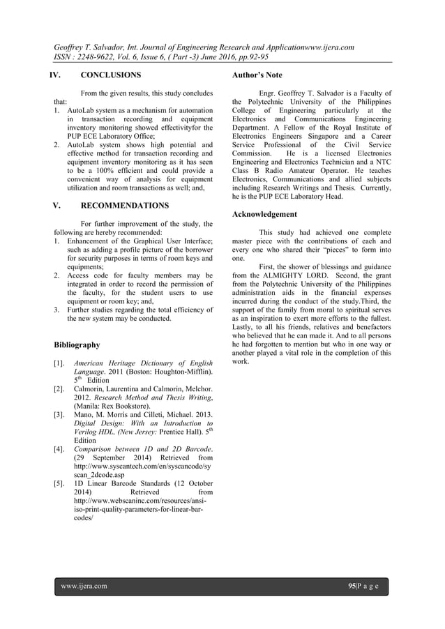 Equipment Inventory Management and Transaction Recording Using Bar Coding Scheme via VB6 | PDF