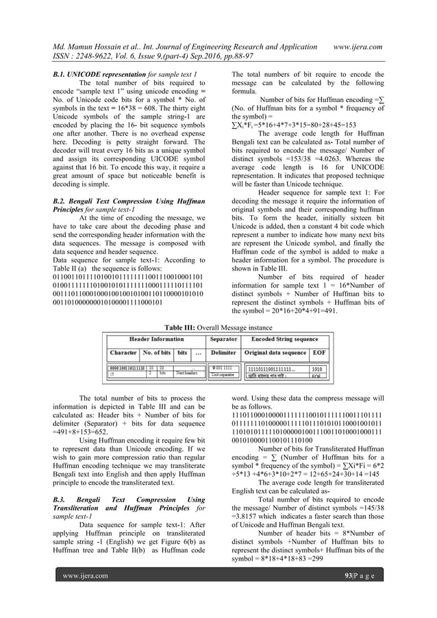 Performance Improvement Of Bengali Text Compression Using Transliteration And Huffman Principle ...