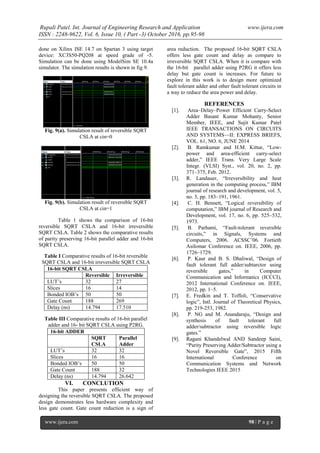 Implementation and Comparison of Efficient 16-Bit SQRT CSLA Using Parity Preserving Reversible ...