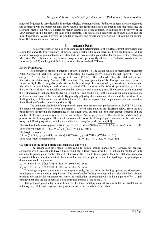 Design and Analysis of Microstrip Antenna for CDMA Systems Communication | PDF | Physics | Science
