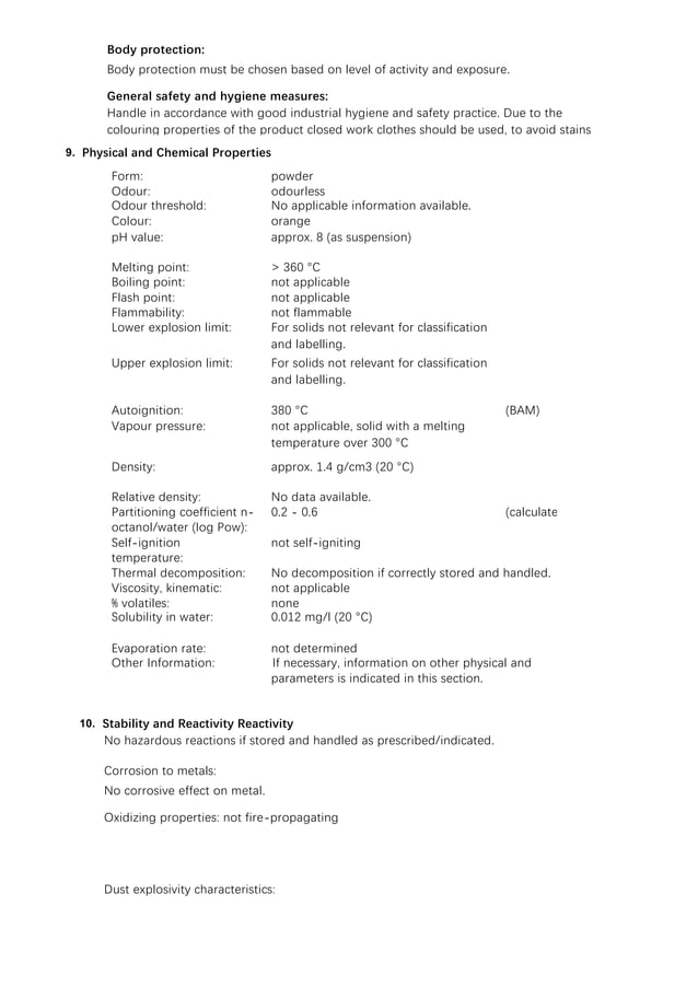 Pigment dpp orange 71 cas 84632 50-8 safety data sheet msds sds baoxu chemical | PDF