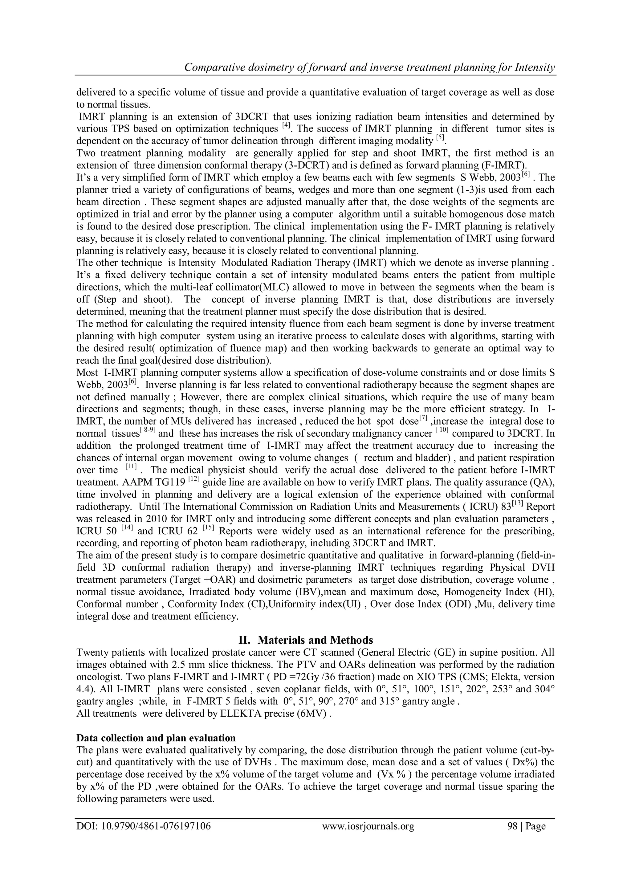 Comparative dosimetry of forward and inverse treatment planning for ...