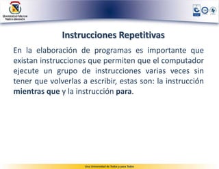 Estructura repetitiva | PPSX | Programming Languages | Computing
