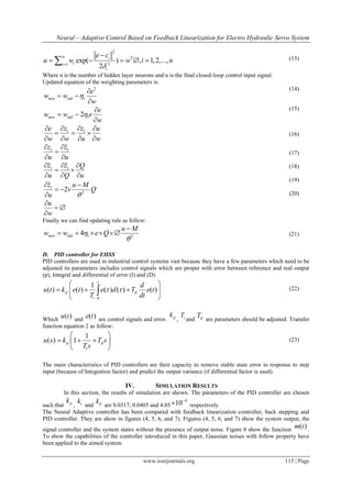 Neural – Adaptive Control Based on Feedback Linearization for Electro Hydraulic Servo System | PDF
