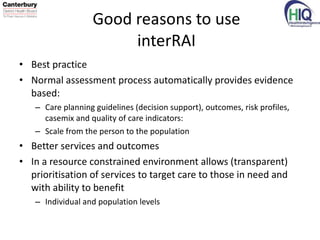 interRAI: a blueprint for establishing a national clinical software ...