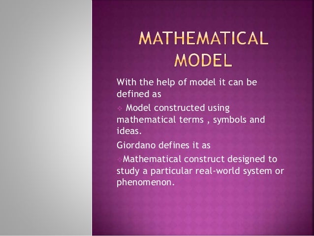 mathematical business model in ms excel