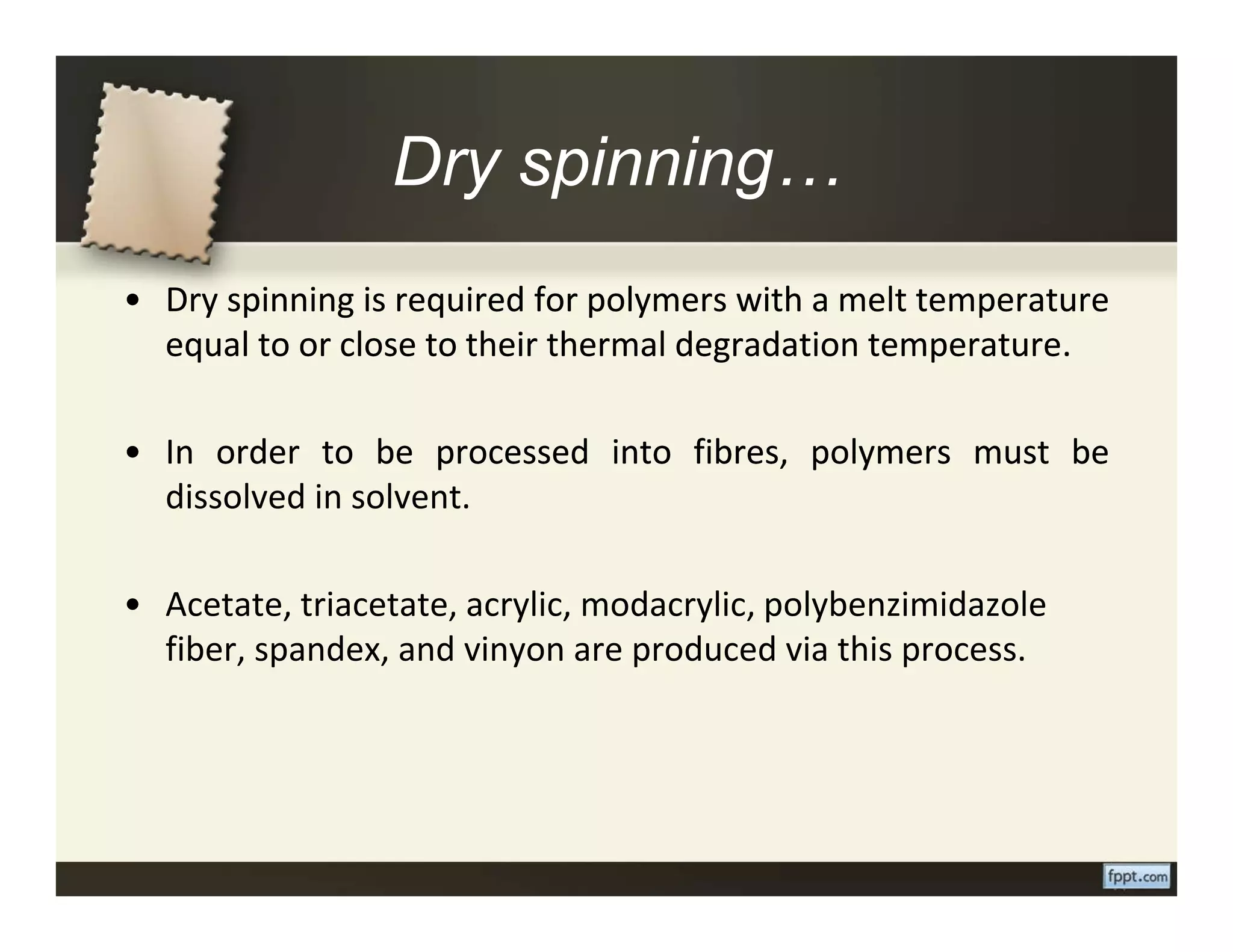 Polymer Spinning and its different techniques | PDF