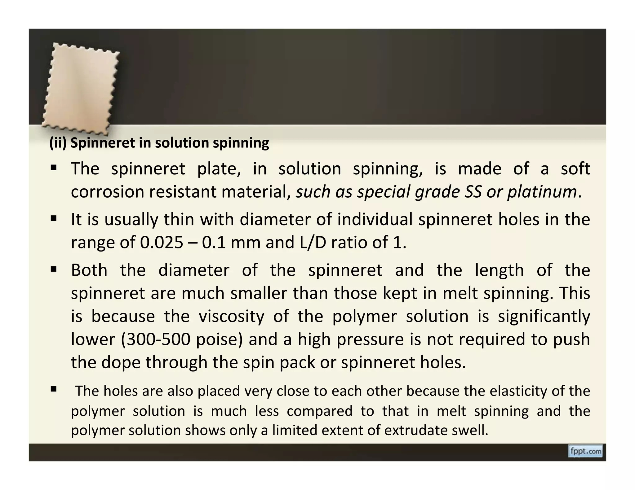 Polymer Spinning and its different techniques | PDF