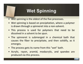 Polymer Spinning and its different techniques | PDF