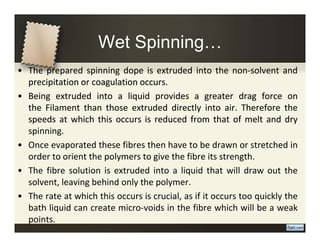 Polymer Spinning and its different techniques | PDF
