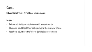 Reading Comprehension Quiz Generation using Generative Pre-trained Transformers | PDF