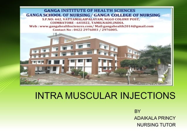 Intra muscular injection procedure.,site | PPT