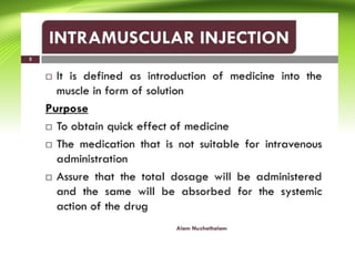 Intra muscular injection procedure.,site | PPT