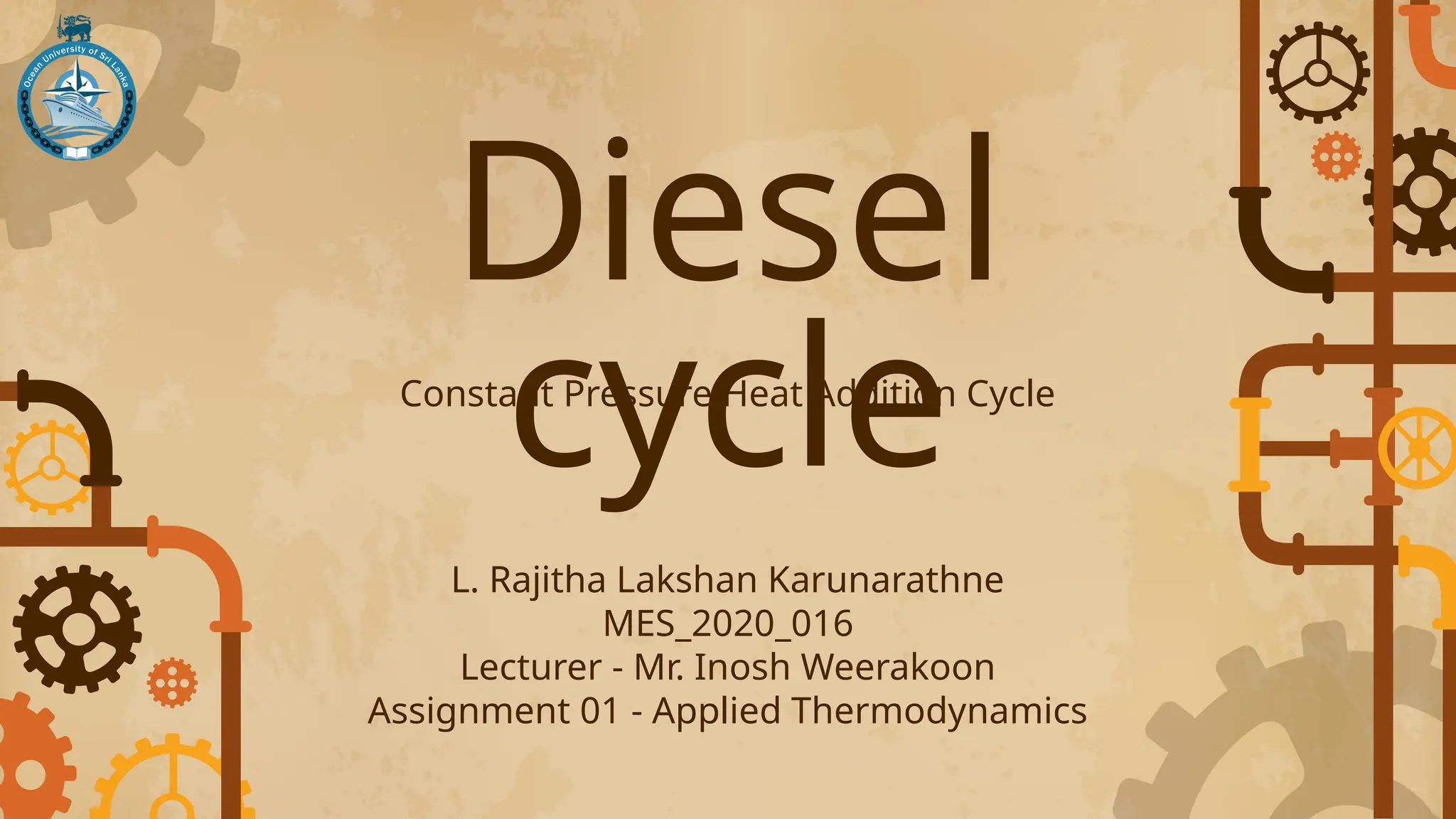 diesel cycle - a four-stroke cycle in which combustion takes place at ...