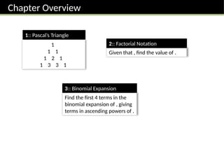 P1.04 - Binomial Expansion.pptx; binomial expansion for IAL Maths | PPT