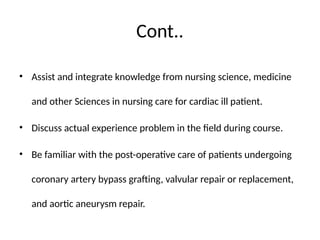 cardiac course assessment and management | PPTX