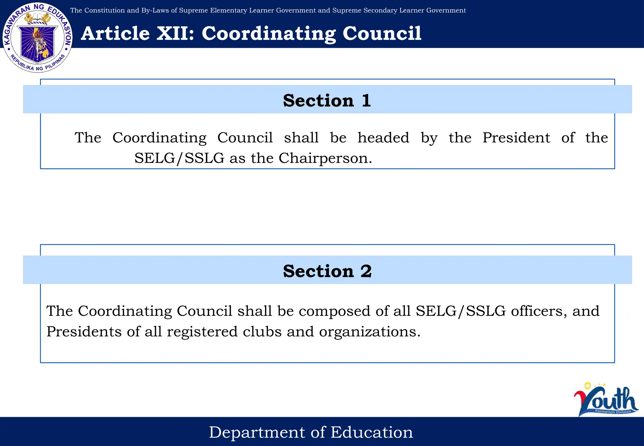 Constitution and by Laws of the Supreme Secondary Learner government | PPTX