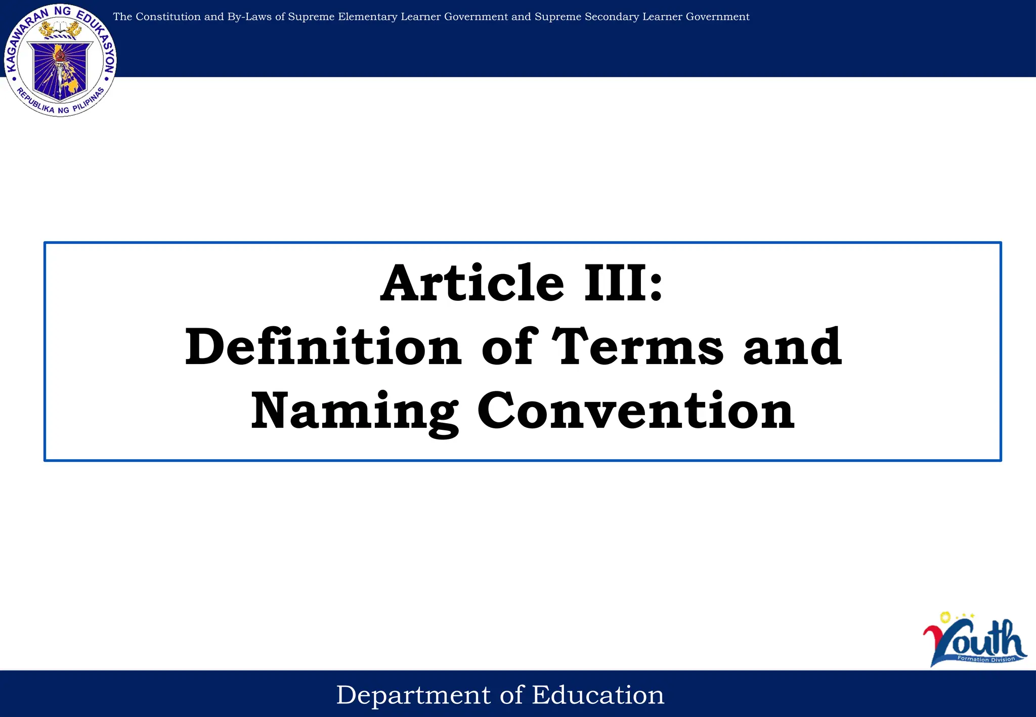 Constitution and by Laws of the Supreme Secondary Learner government | PPTX