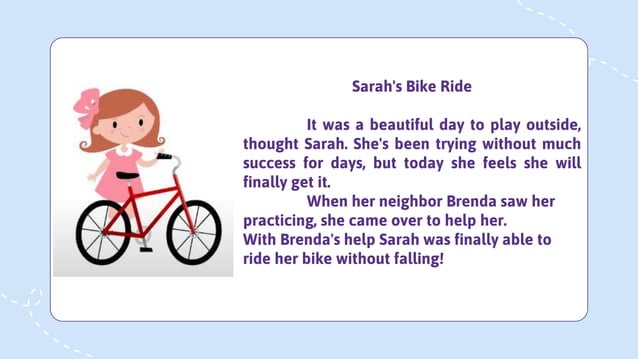 Reading Comprehension Primary 1 Main Idea | PPT | Cycling | Sports