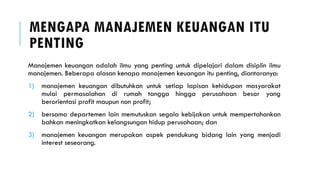 Konsep Dasar Manajemen Keuangan - Lukman Nulhakim | PPT