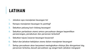 Konsep Dasar Manajemen Keuangan - Lukman Nulhakim | PPT