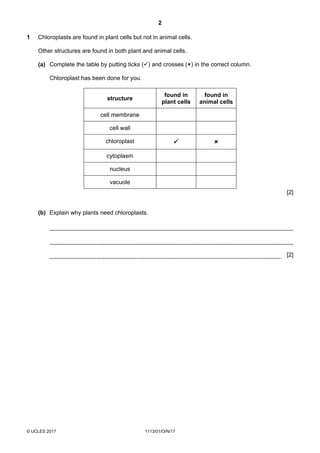 Checkpoint Lower Secondary Past Papers-P1 October-2017-science | PDF