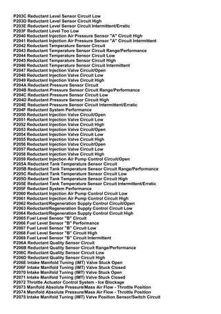 OBD2 Powertrain Code List (P1000- P2099) | PDF