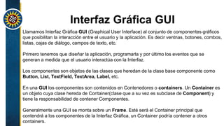 JAVA Interfaz gráfica (GUI) | PPTX