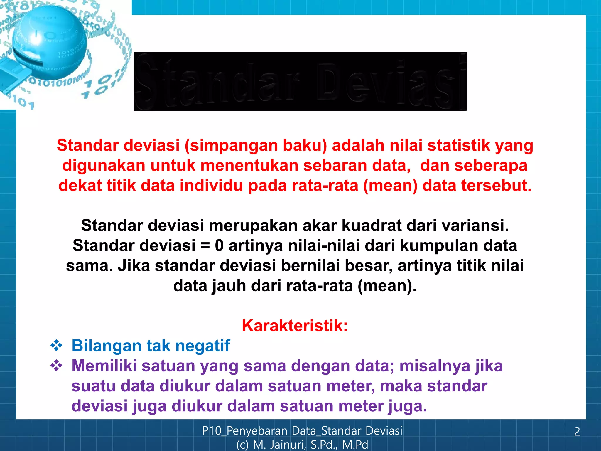 P10_penyebaran data simpangan baku (standar deviasi) | PDF