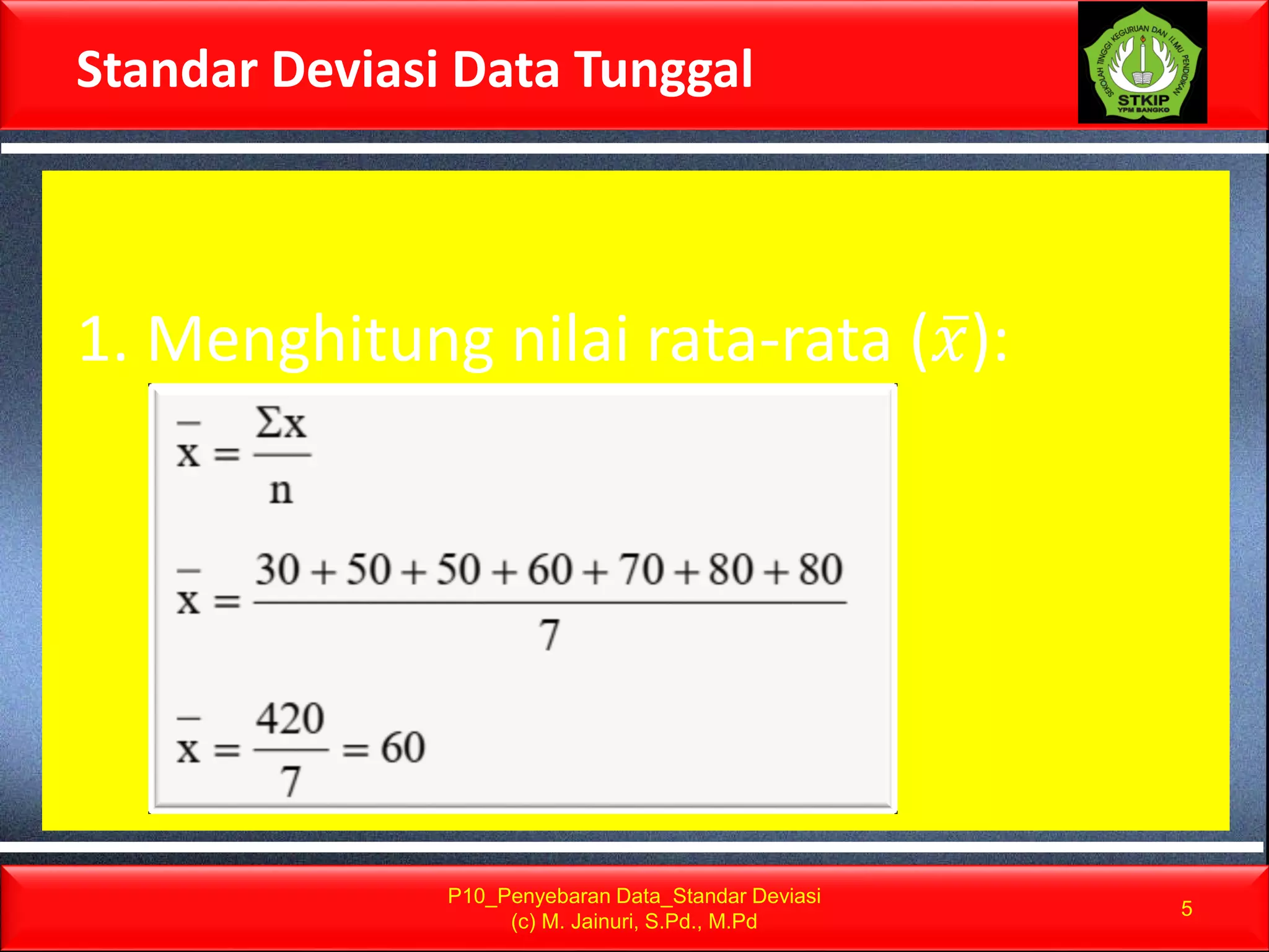 P10_penyebaran data simpangan baku (standar deviasi) | PDF