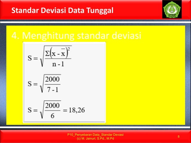 P10_penyebaran data simpangan baku (standar deviasi) | PDF