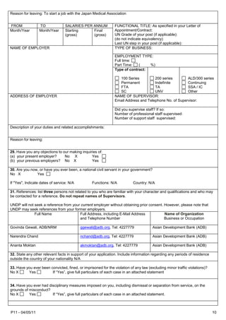 P11 form undp - raj k pandey as of 2014 for Raj | PDF