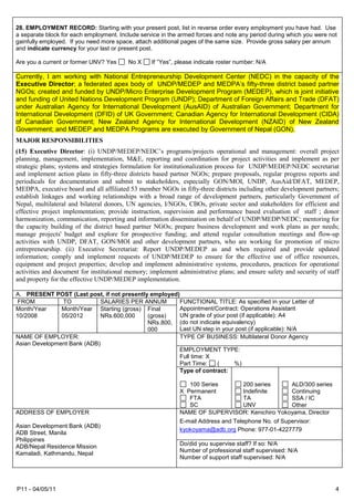 P11 form undp - raj k pandey as of 2014 for Raj | PDF