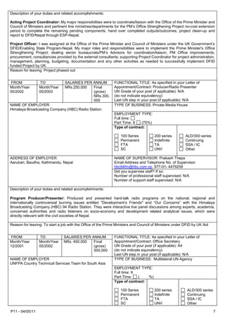 P11 form undp - raj k pandey as of 2014 for Raj | PDF