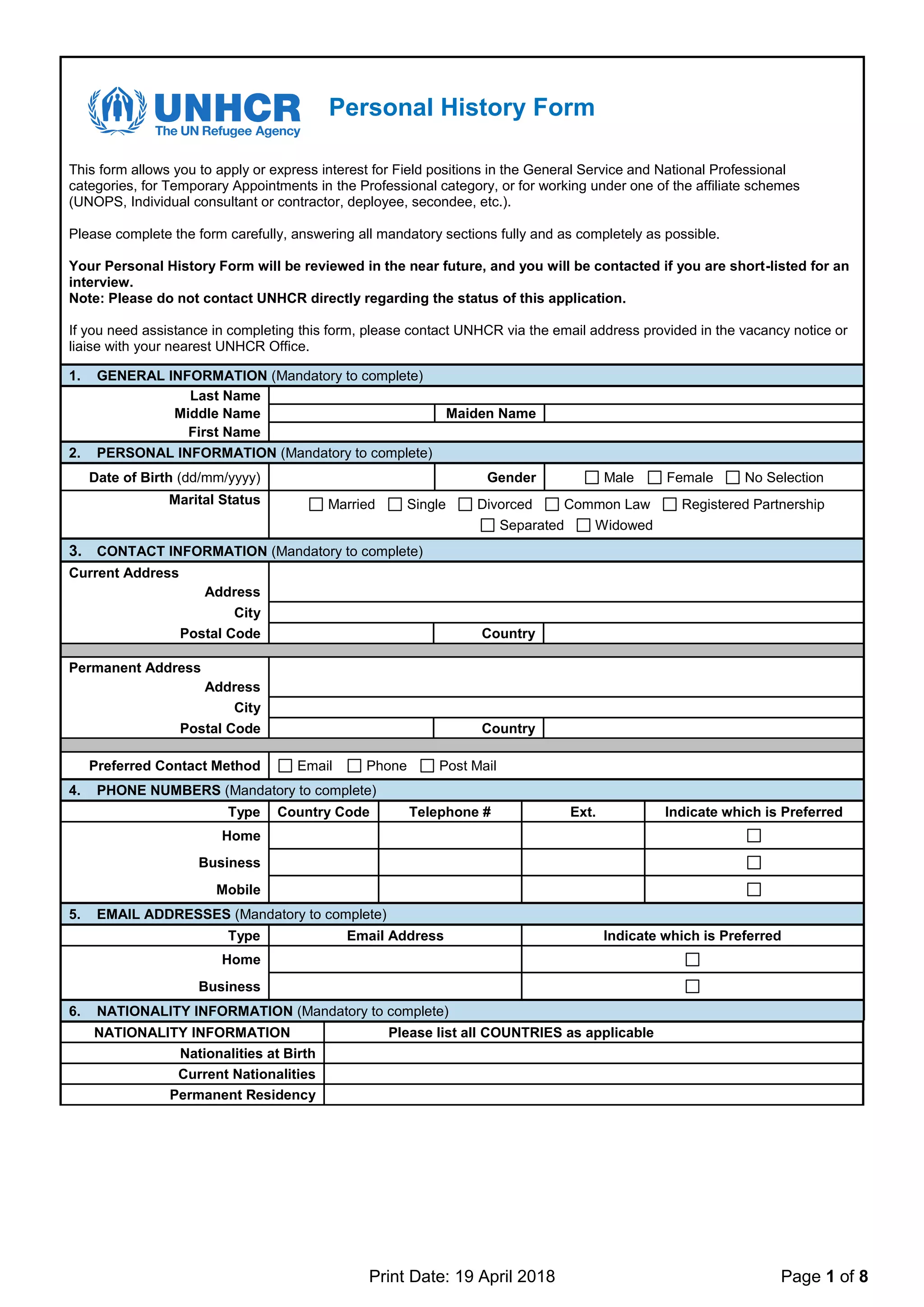 Formato P11 ACNUR | PDF
