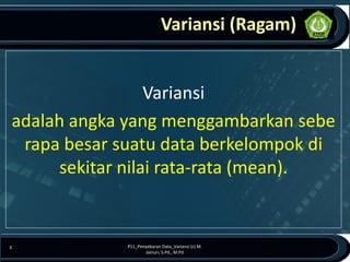 P11_penyebaran data variansi (ragam) | PDF