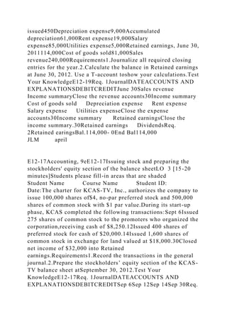 P12-30AAccounting, 9eP12-30AIssuing stock and preparing the stockh.docx