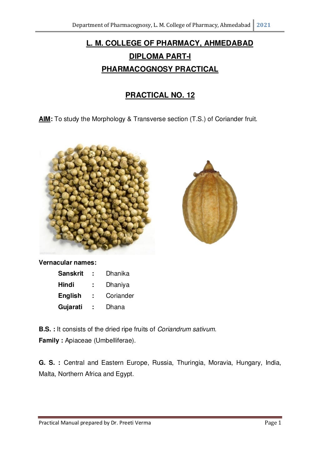 P12 dph1 pharmacognosy practical | PDF