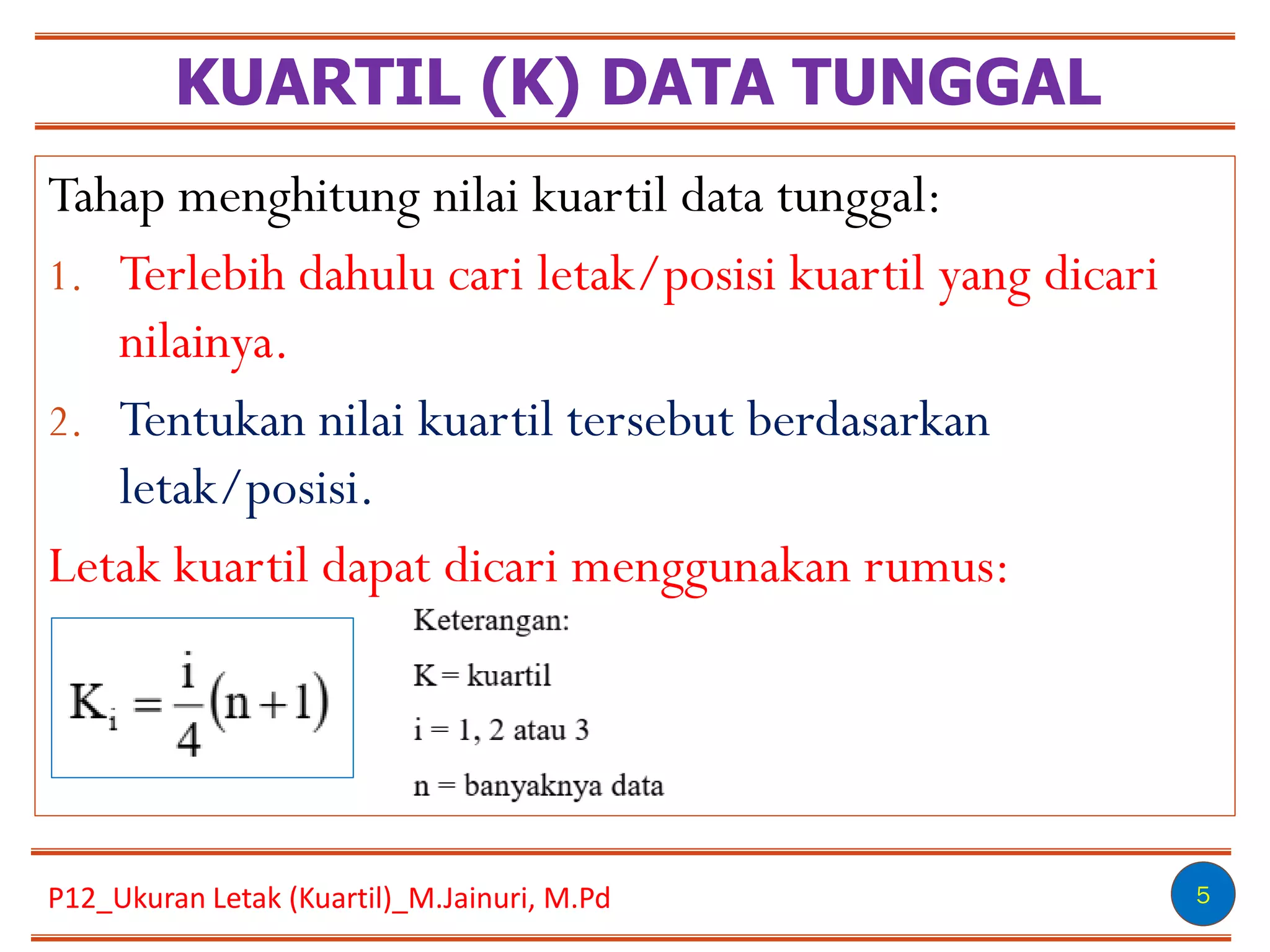 ukuran letak kuartil | PDF