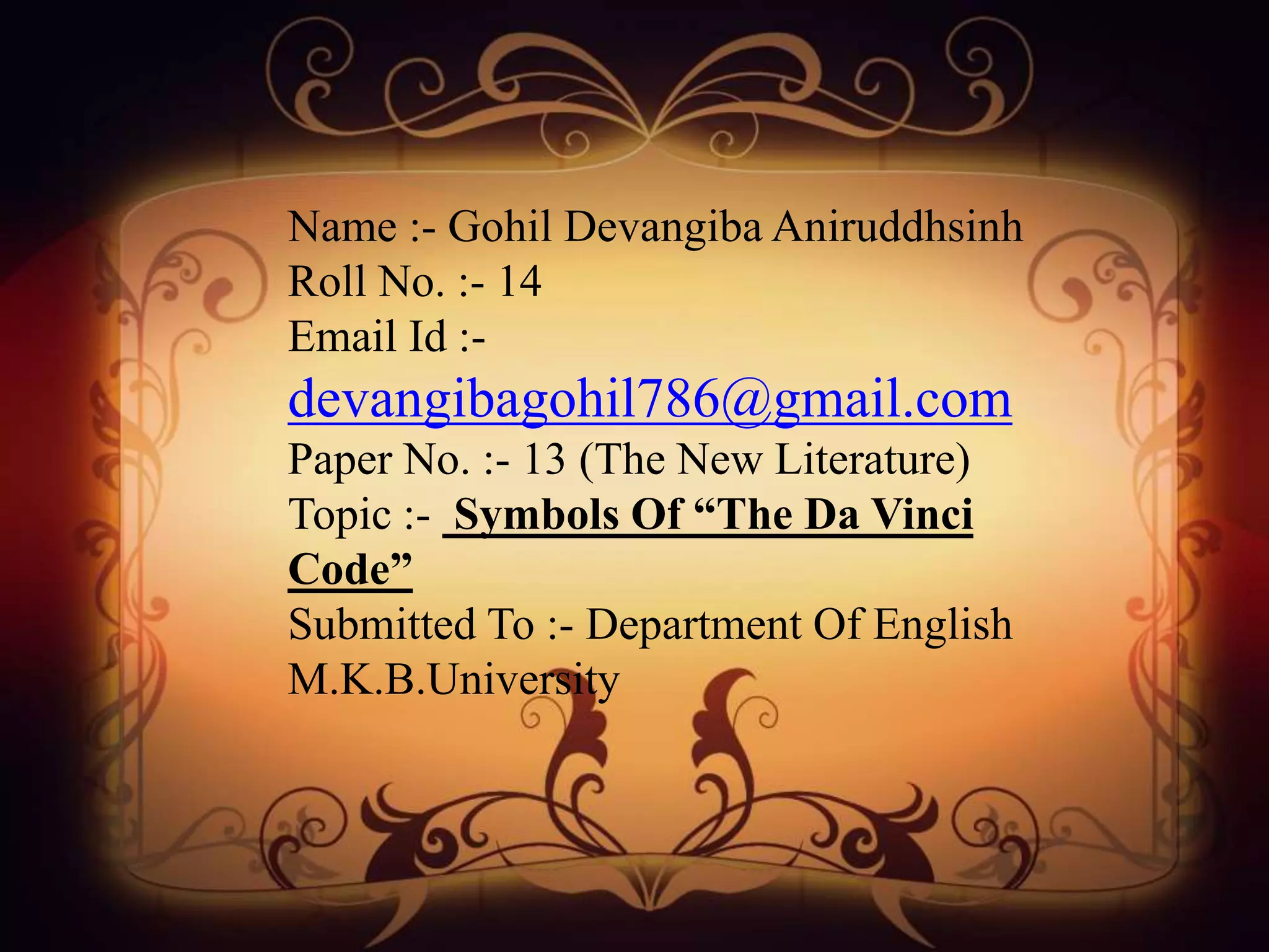 Symbols Of "The Da Vinci Code" | PPTX