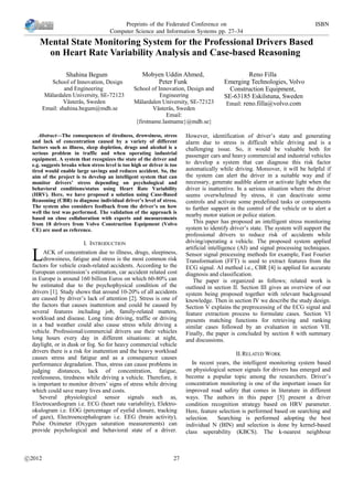 Mental State Monitoring System for the Professional Drivers Based on ...