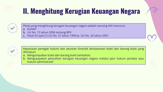 Penghitungan Kerugian Keuangan Negara di Indonesia | PPTX