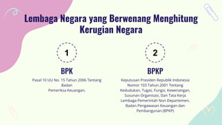 Penghitungan Kerugian Keuangan Negara di Indonesia | PPTX
