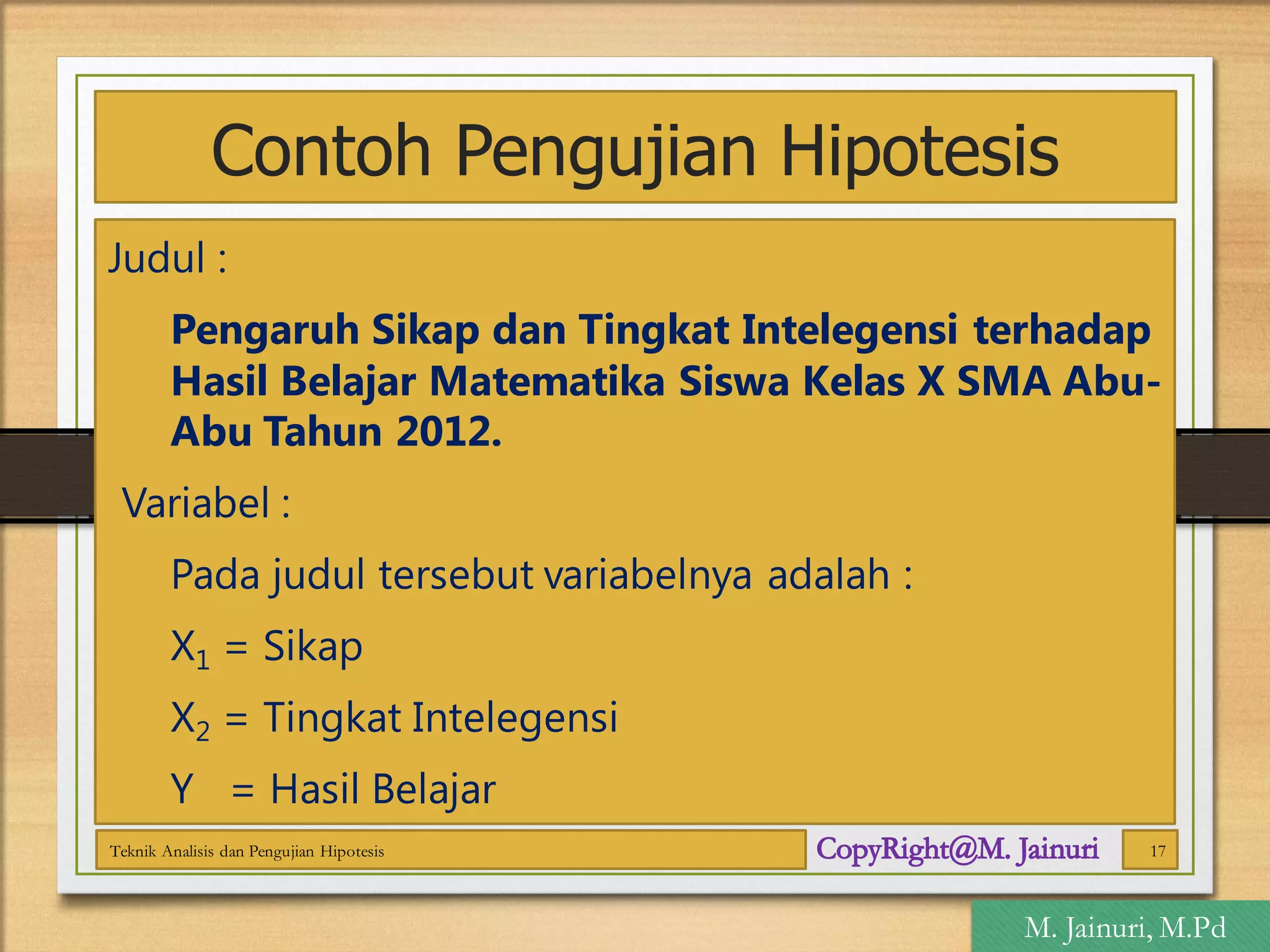 P14 teknik analsis data dan uji hipotesis | PDF