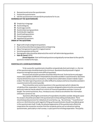 design of questionnaire | DOCX